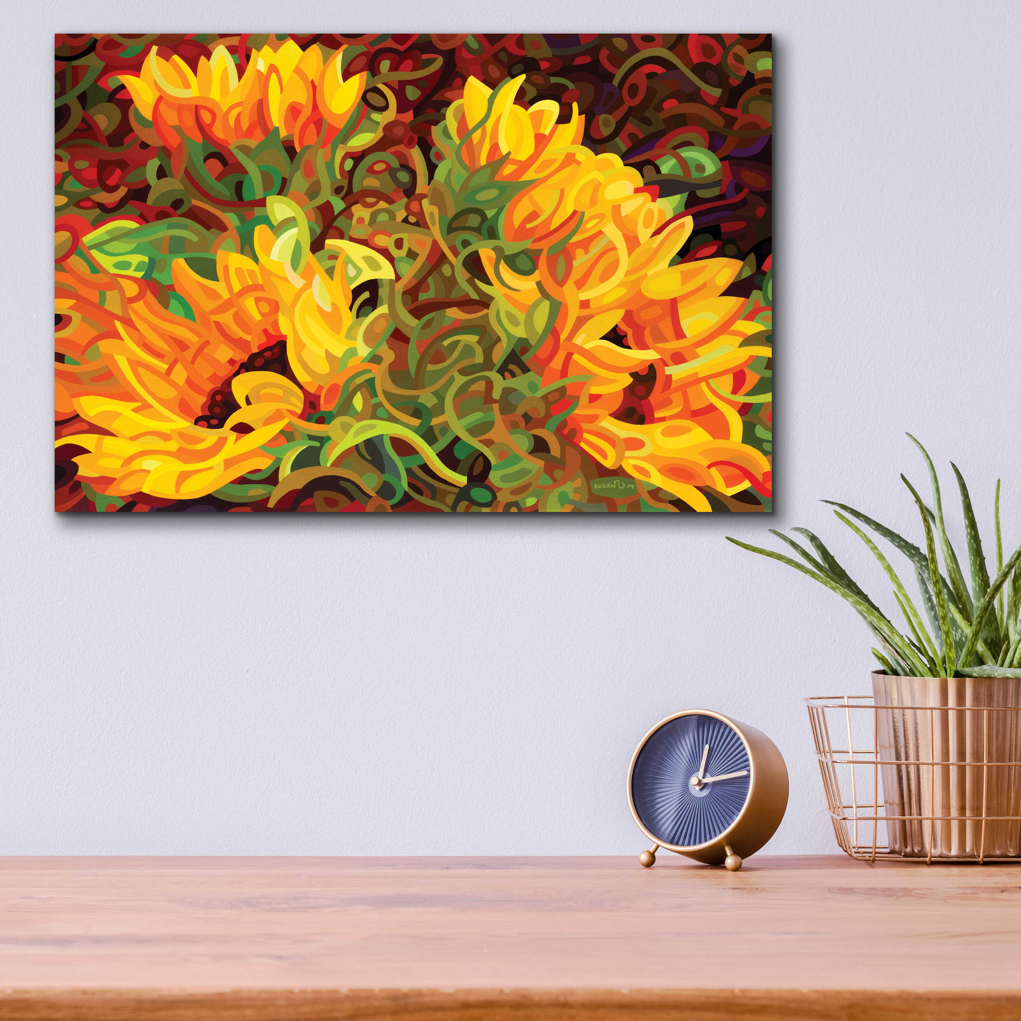 August Grove® ''Four Sunflowers'' By Mandy Budan, Acrylic Glass Wall Art - Wayfair Canada